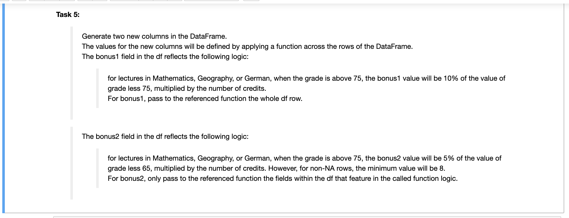 Generate two new columns in the DataFrame. The values | Chegg.com