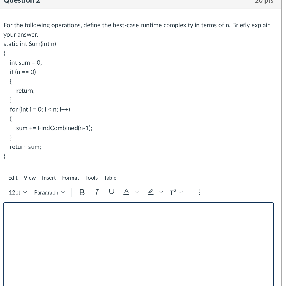 Solved For the following operations, define the best-case | Chegg.com Solved For the following operations, define the best-case | Chegg.com