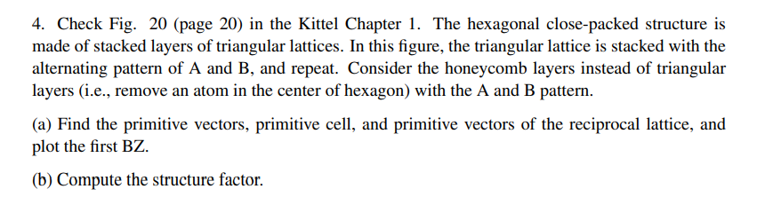 Solved 4. Check Fig. 20 (page 20) in the Kittel Chapter 1. | Chegg.com
