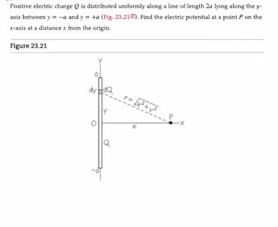 Solved Positive electric charge Q is distributed uniformly | Chegg.com