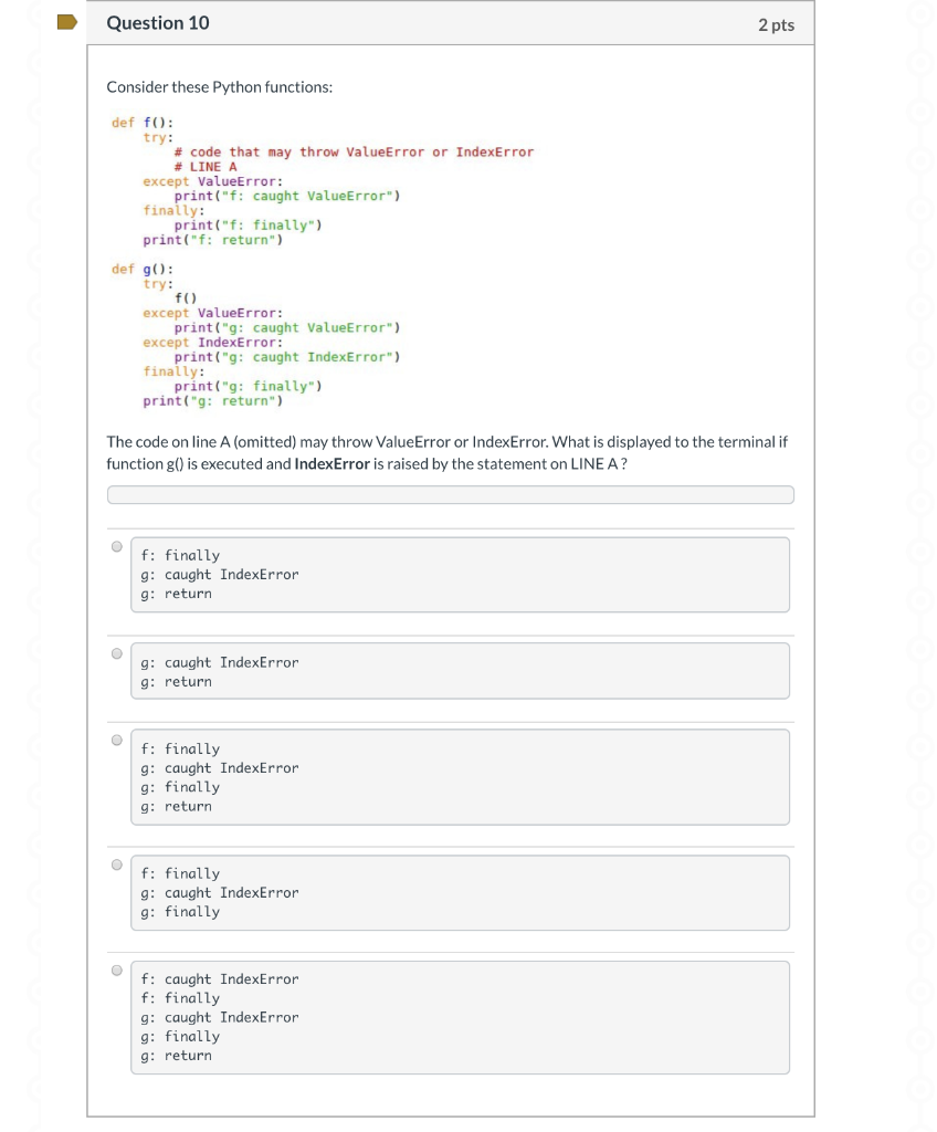 Solved Question 8 2 pts Consider these Python functions: def | Chegg.com