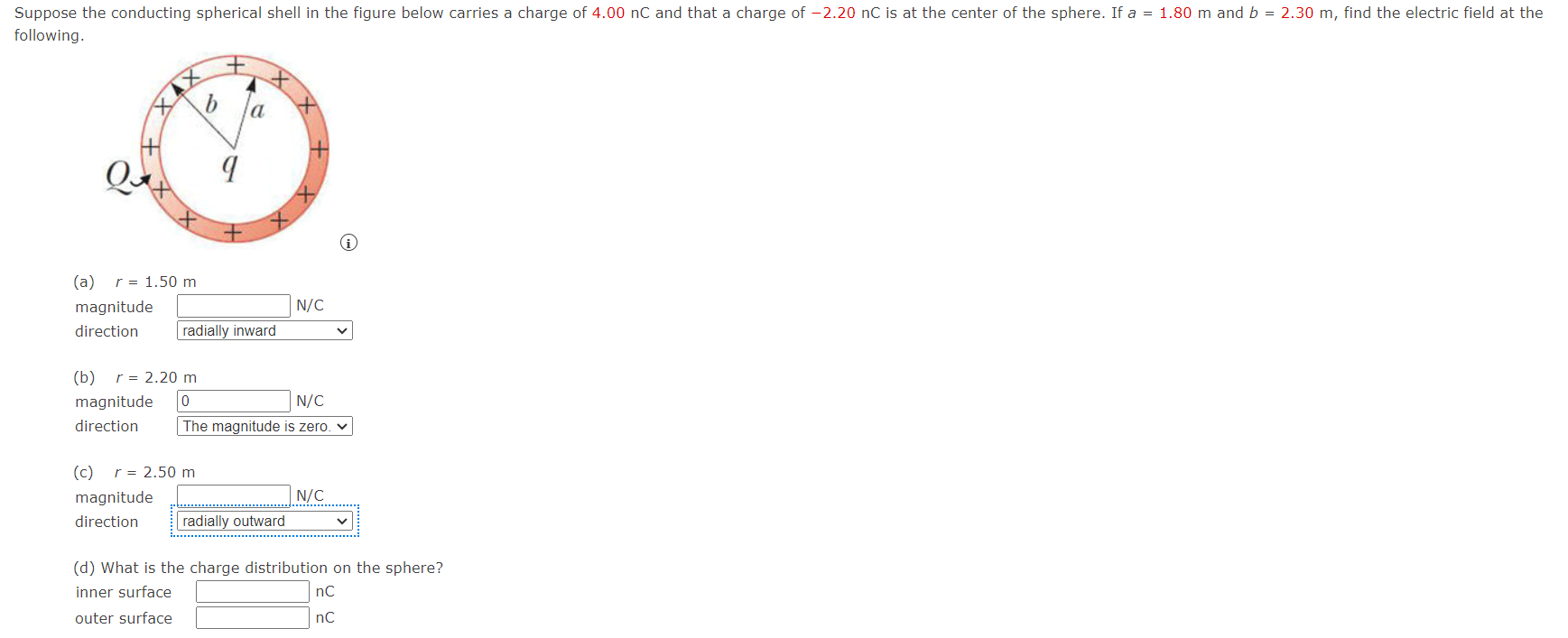 Solved Suppose the conducting spherical shell in the figure | Chegg.com