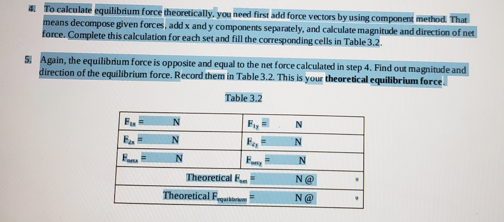 Force Vectors Lab A force table will be used to | Chegg.com