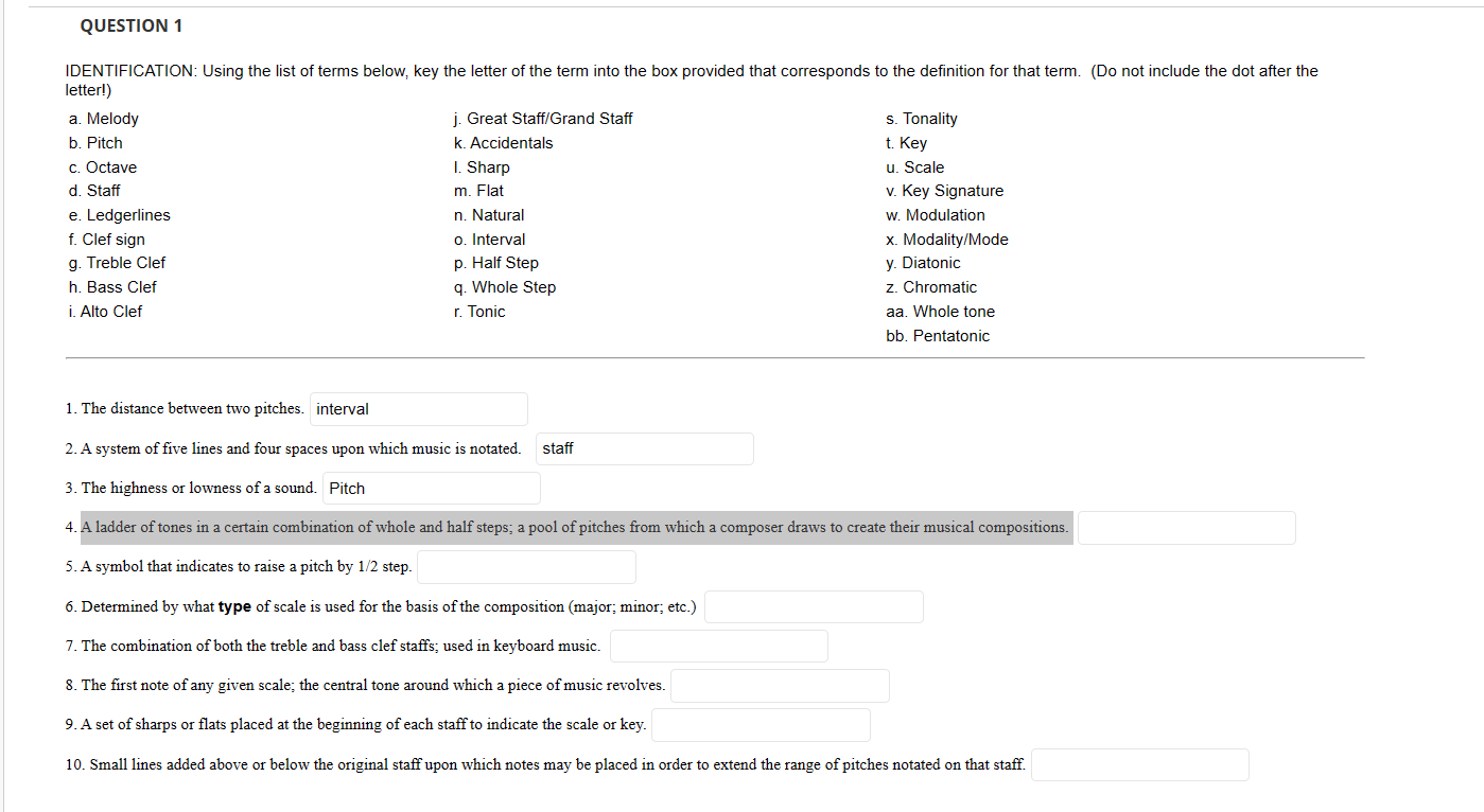 1. The distance between two pitches. 2. A system of | Chegg.com