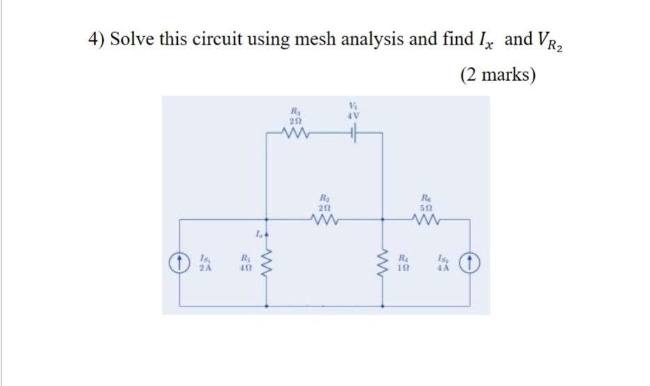 Solved 4) Solve this circuit using mesh analysis and find Ix | Chegg.com Solved 4) Solve this circuit using mesh analysis and find Ix | Chegg.com