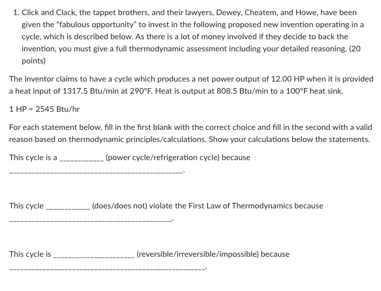Solved 1. Click and Clack, the tappet brothers, and their | Chegg.com