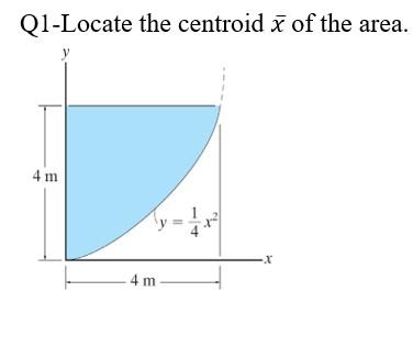 Solved Q1-Locate the centroid x of the area. 4 m * 4 m | Chegg.com