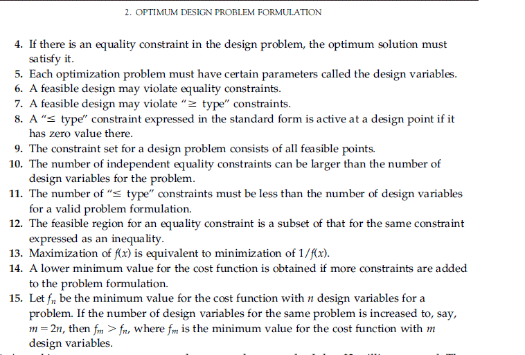2. OPTIMUM DESIGN PROBLEM FORMULATION 4. If there is | Chegg.com