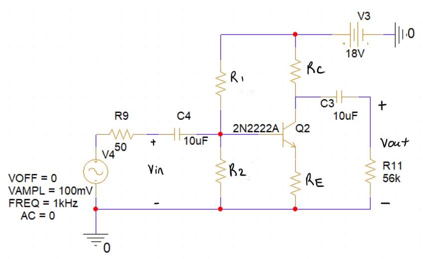 Solved Please choose resistor values for R1, R2, RC, and RE, | Chegg.com