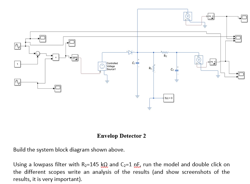 Envelop Detector 2 Build the system block diagram | Chegg.com