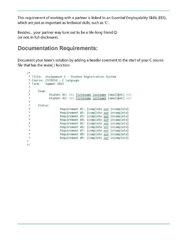 Solved CST8234-C Language Assignment 1 - Student | Chegg.com