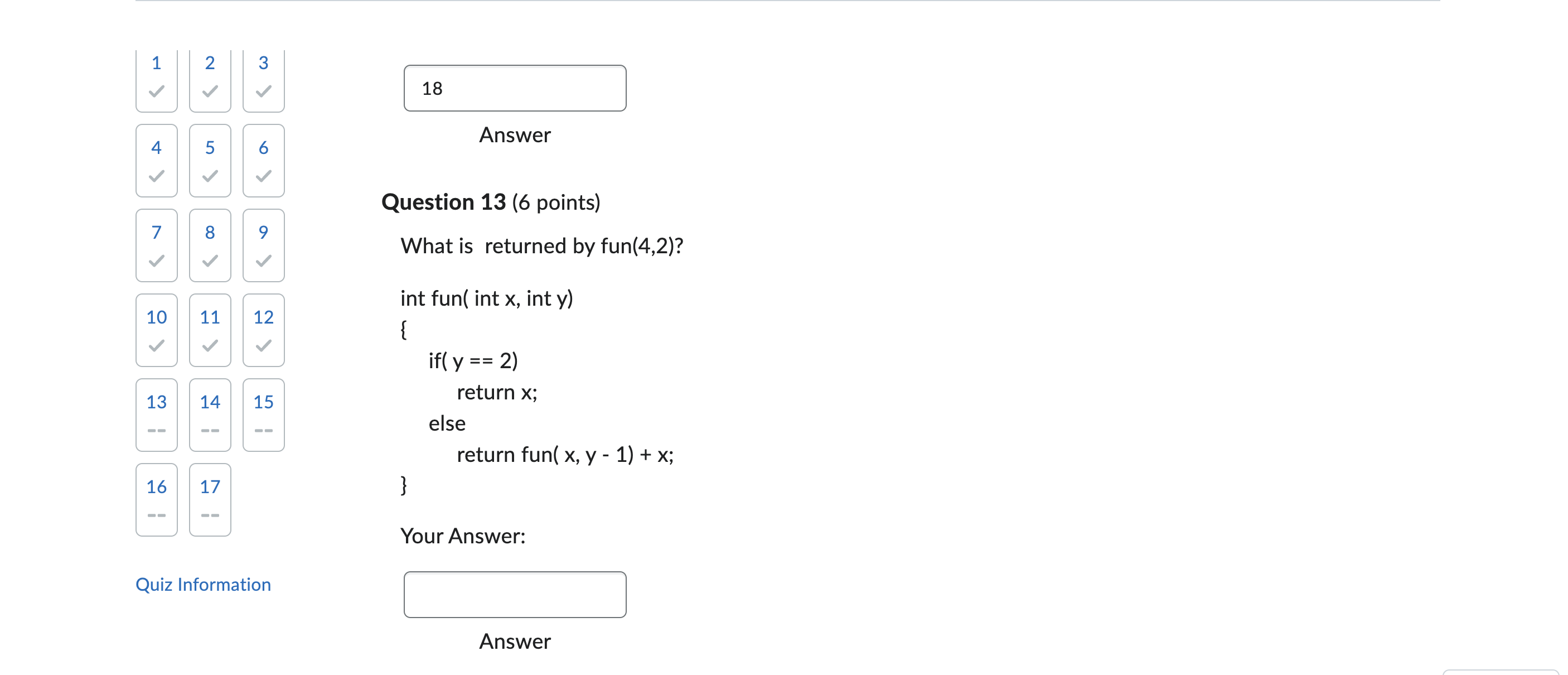 Solved Question 17 (6 points) The following method is public | Chegg.com