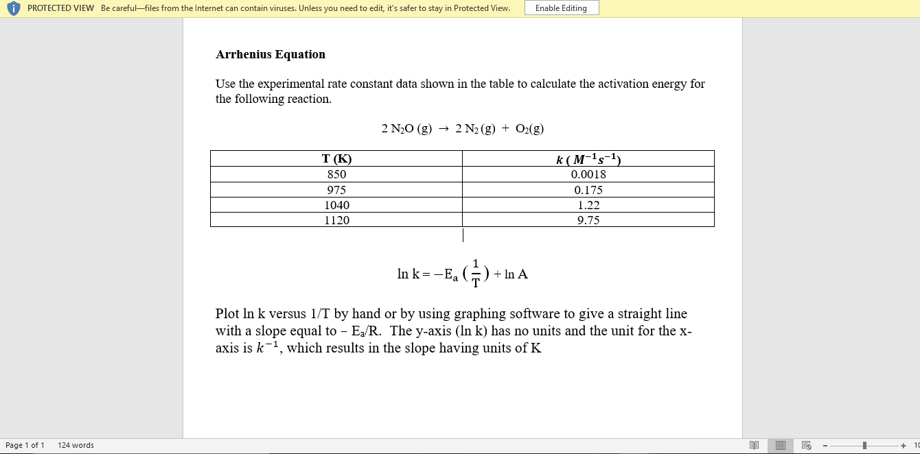 Solved Enable Editing PROTECTED VIEW Be careful-files from | Chegg.com