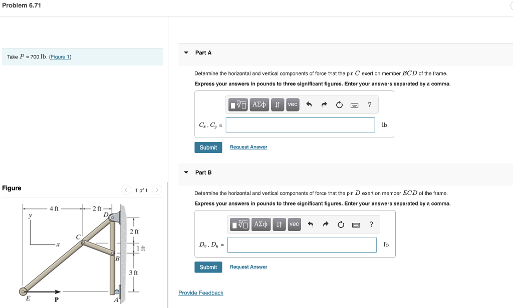 Solved Determine the horizontal and vertical components of | Chegg.com