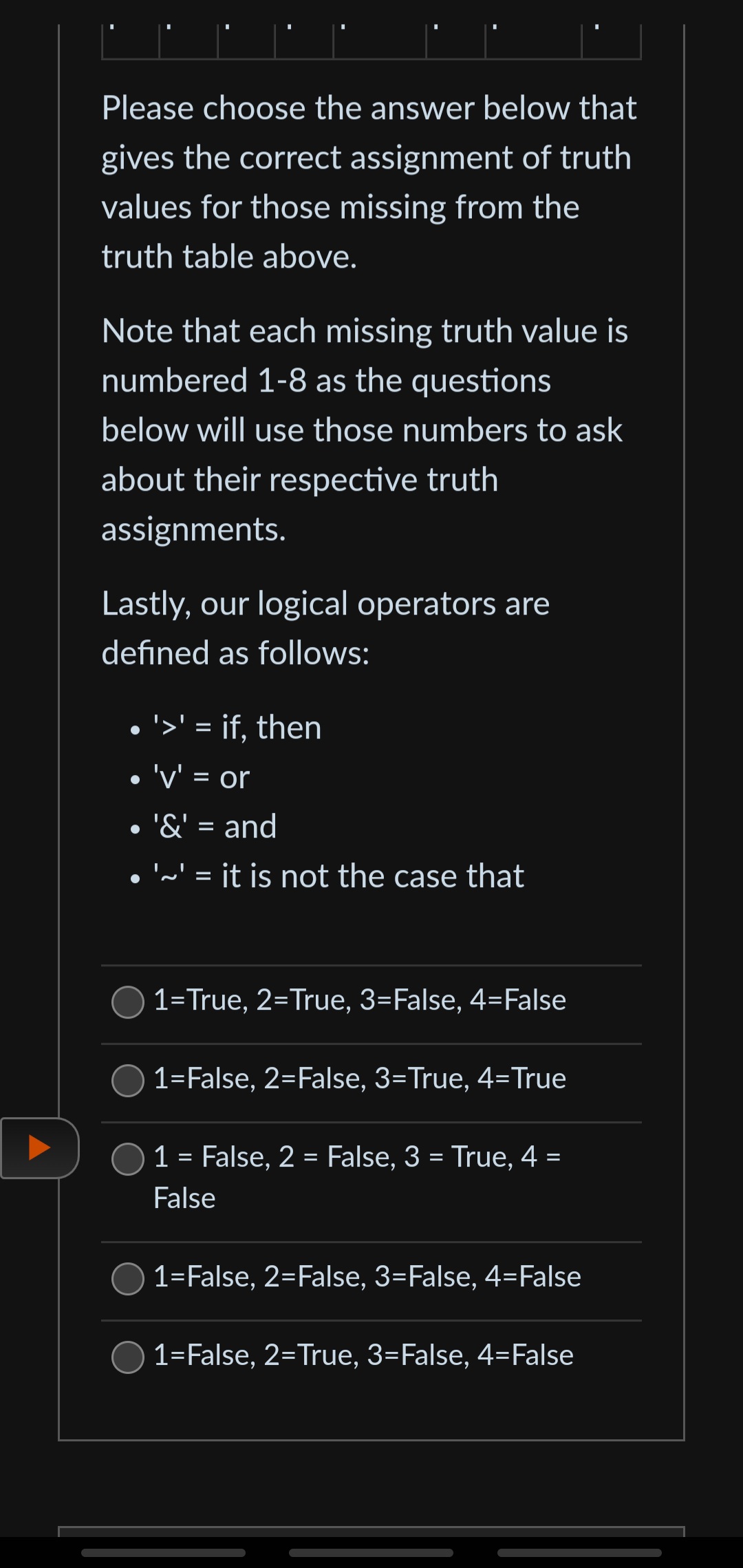 Consider the following truth table. Note the missing | Chegg.com