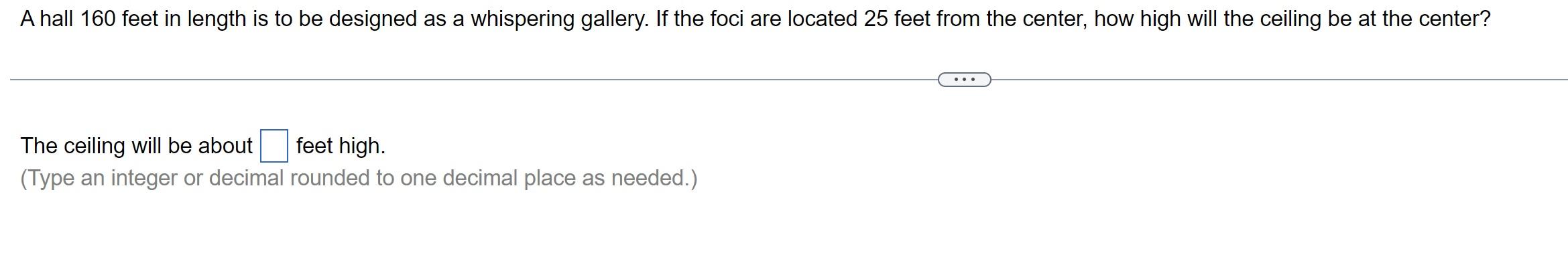 Solved A hall 160 feet in length is to be designed as a | Chegg.com