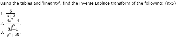 Solved Using the tables and 'linearity', find the inverse | Chegg.com