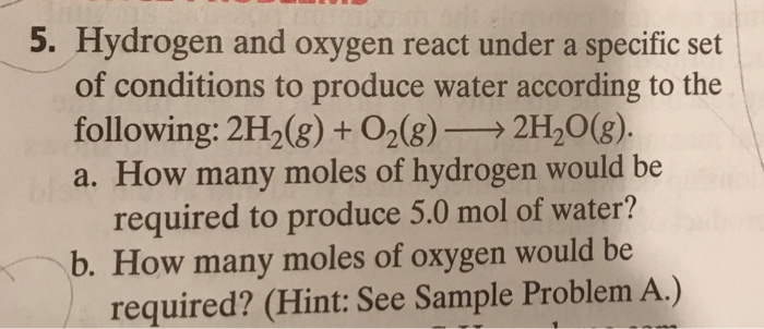 Solved Hydrogen and oxygen react under a specific set of | Chegg.com