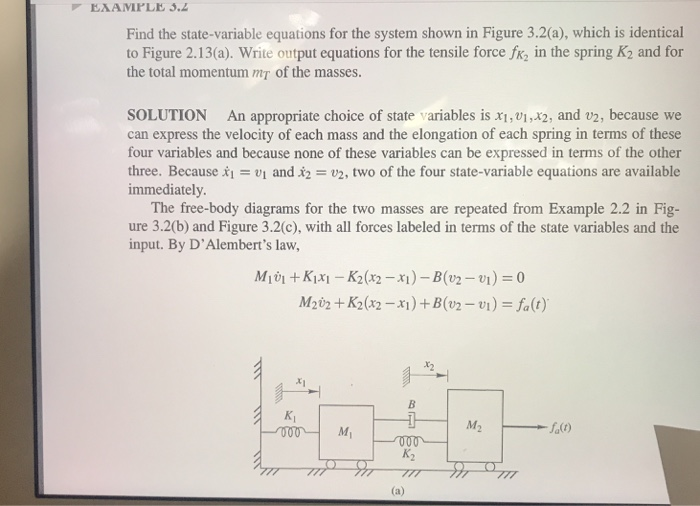 Solved EAAMPLE 3. Find the state-variable equations for the | Chegg.com
