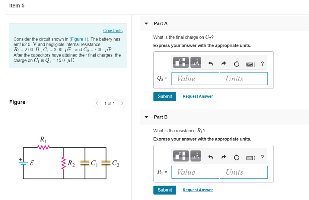 Solved Item 5 Part A Constants What is the final charge on | Chegg.com