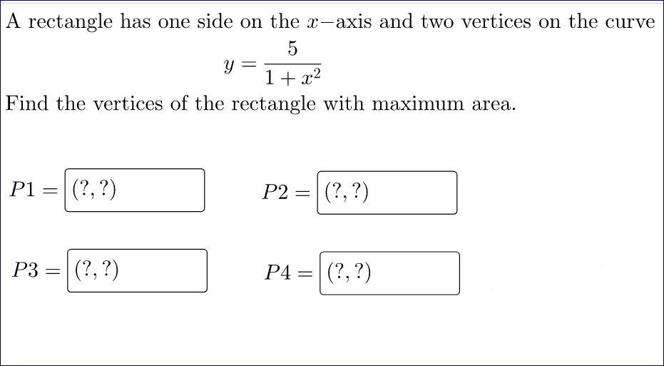 Solved A rectangle has one side on the x-axis and two | Chegg.com