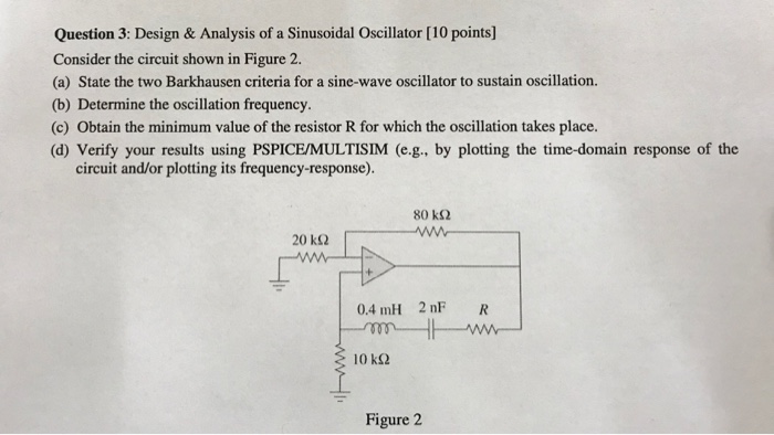 Question 3: Design& Analysis of a Sinusoidal | Chegg.com