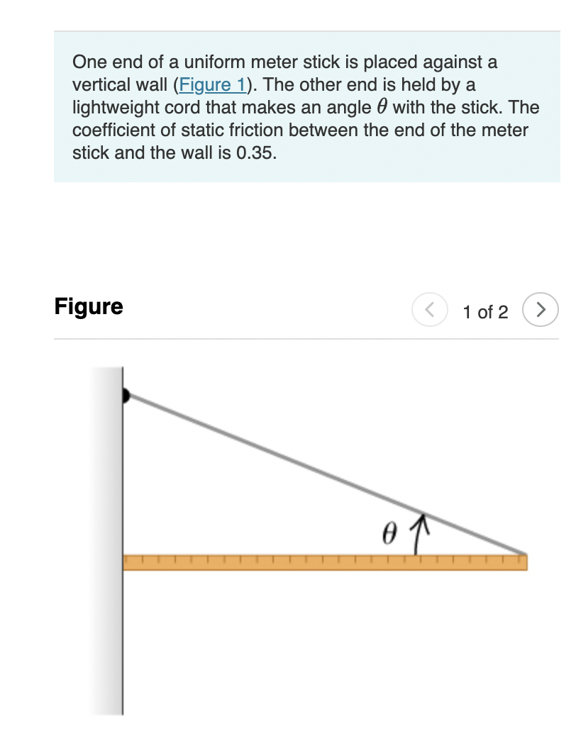 Solved One end of a uniform meter stick is placed against a | Chegg.com