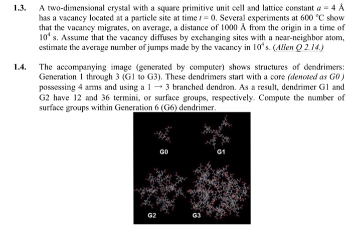Solved 1.3. A two-dimensional crystal with a square | Chegg.com