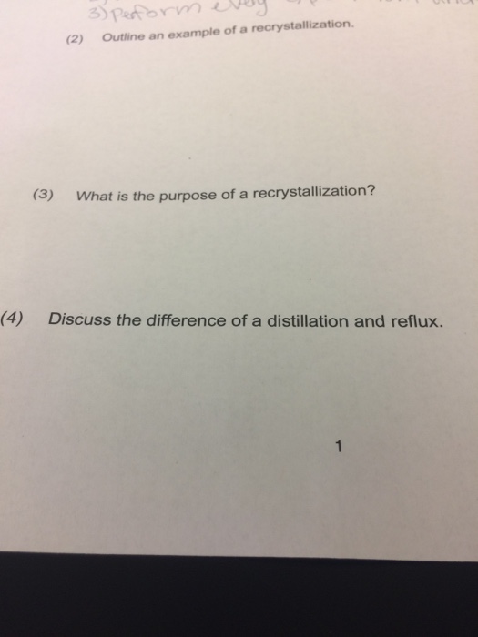 Solved Outline an example of a recrystallization. What is | Chegg.com