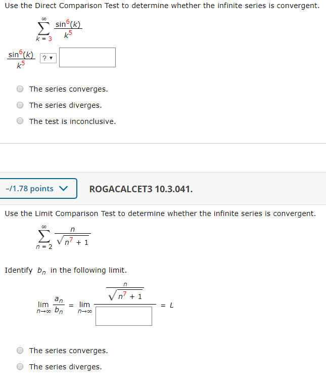 Solved Use the Direct Comparison Test to determine whether | Chegg.com