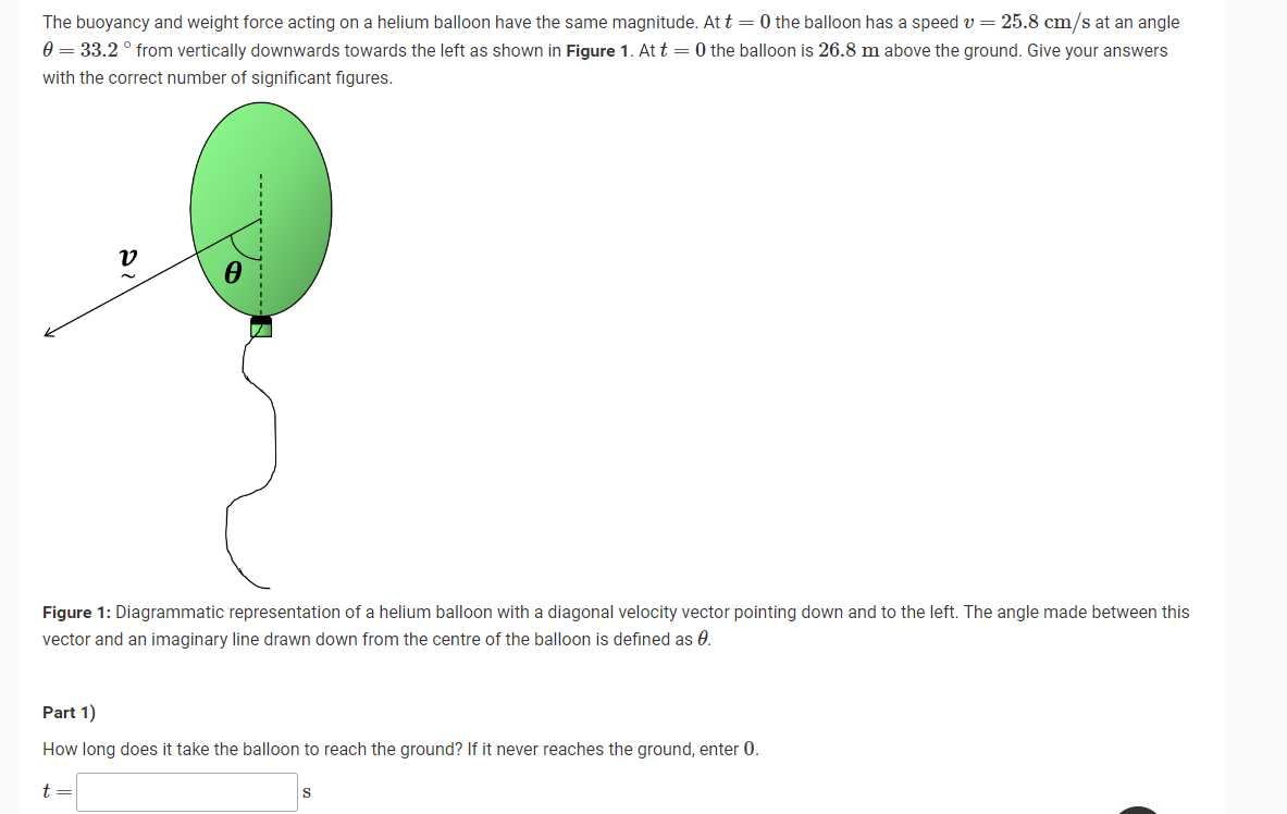 Solved The buoyancy and weight force acting on a helium | Chegg.com