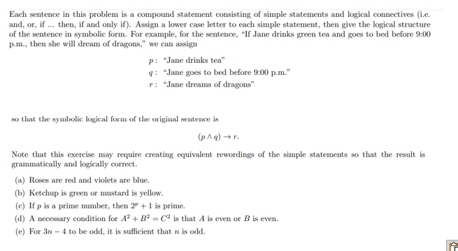 Solved Each sentence in this problem is a compound statement | Chegg.com