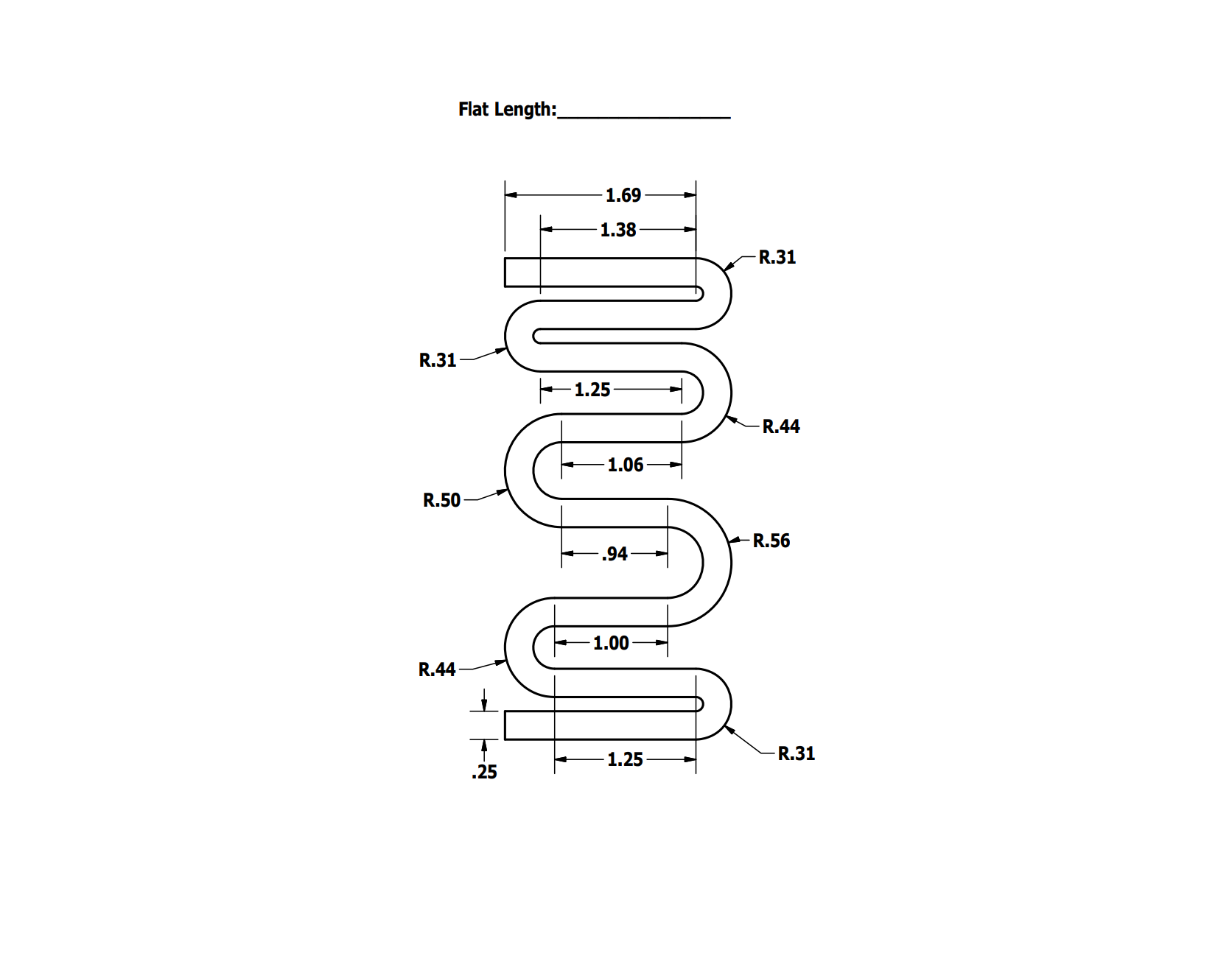 Calculate the flat length of the part on the image | Chegg.com