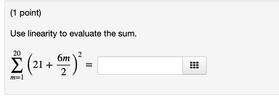 Solved (1 point) Use the formulae | Chegg.com