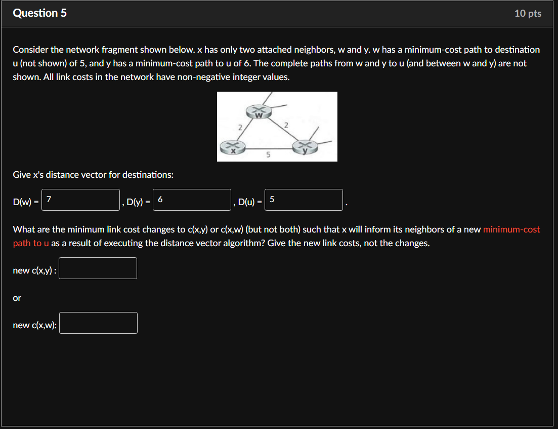 Solved Consider the network fragment shown below. x has only | Chegg.com