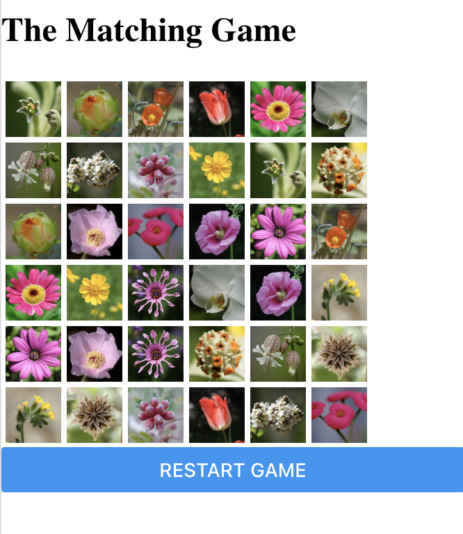 Solved Create a React Native matching images game as a .js | Chegg.com