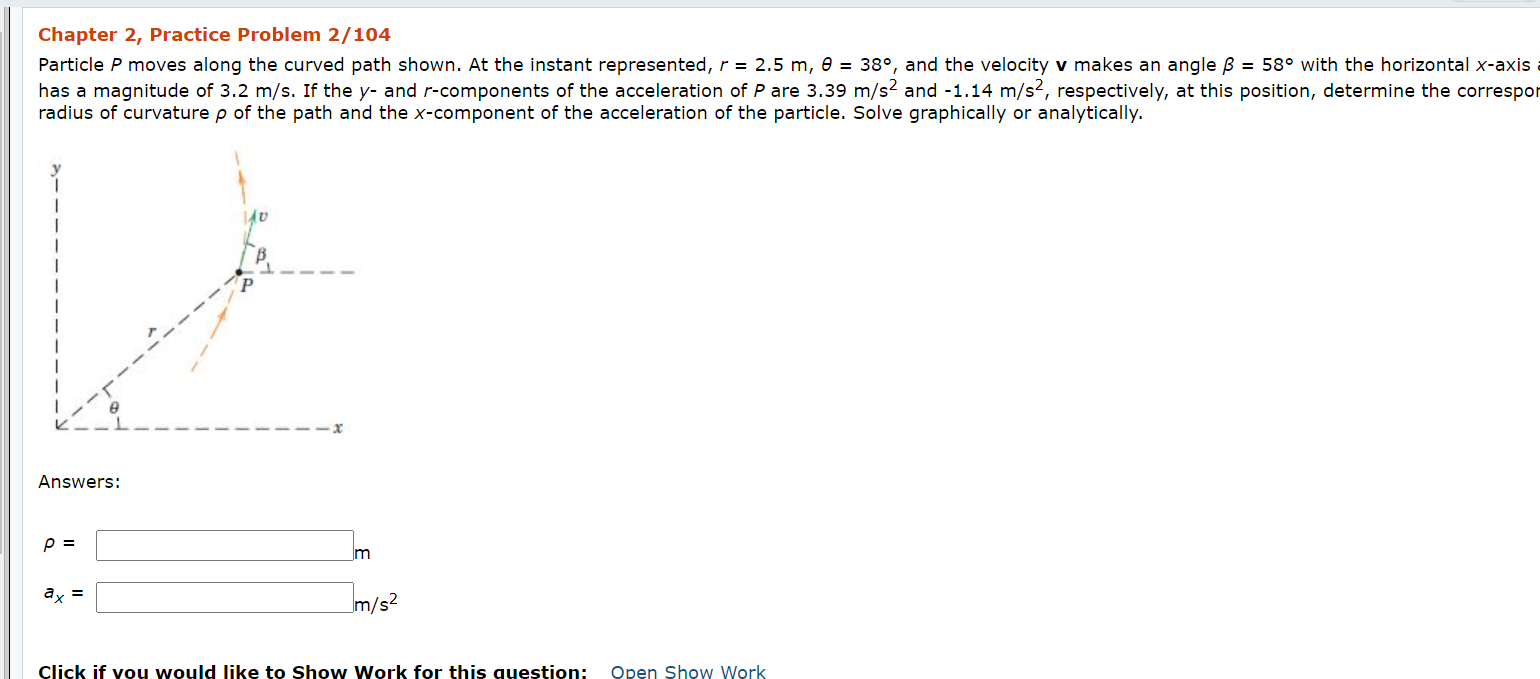 Solved Chapter 2, Practice Problem 2/104 Particle P moves | Chegg.com