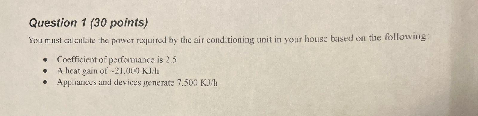 Solved Question 1 (30 points) You must calculate the power | Chegg.com