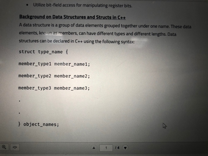 Solved Utilize bit-field access for manipulating register | Chegg.com