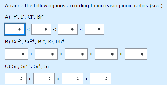 Solved Arrange the following elements in order of increasing | Chegg.com