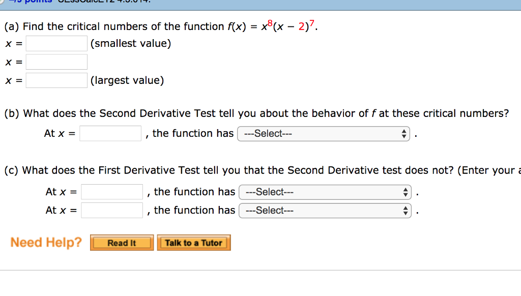 Solved (a) Find the critical numbers of the function f(x) - | Chegg.com