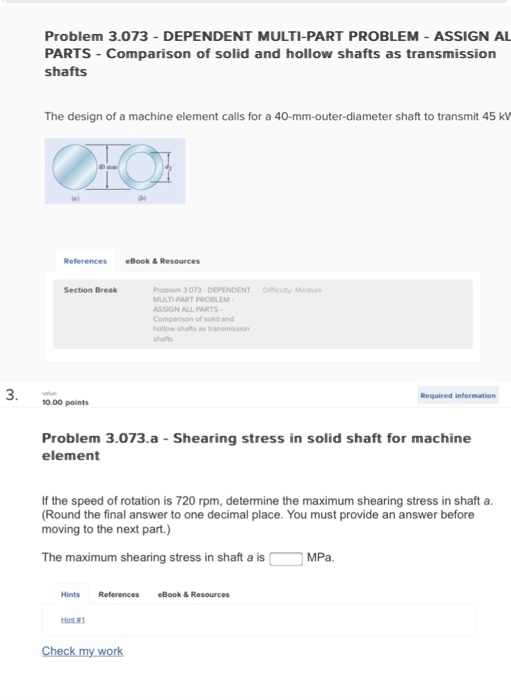 Solved Problem 3.073-DEPENDENT MULTI-PART PROBLEM- ASSIGN AL | Chegg.com