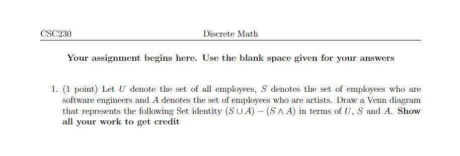 Solved Your assignment begins here. Use the blank space | Chegg.com