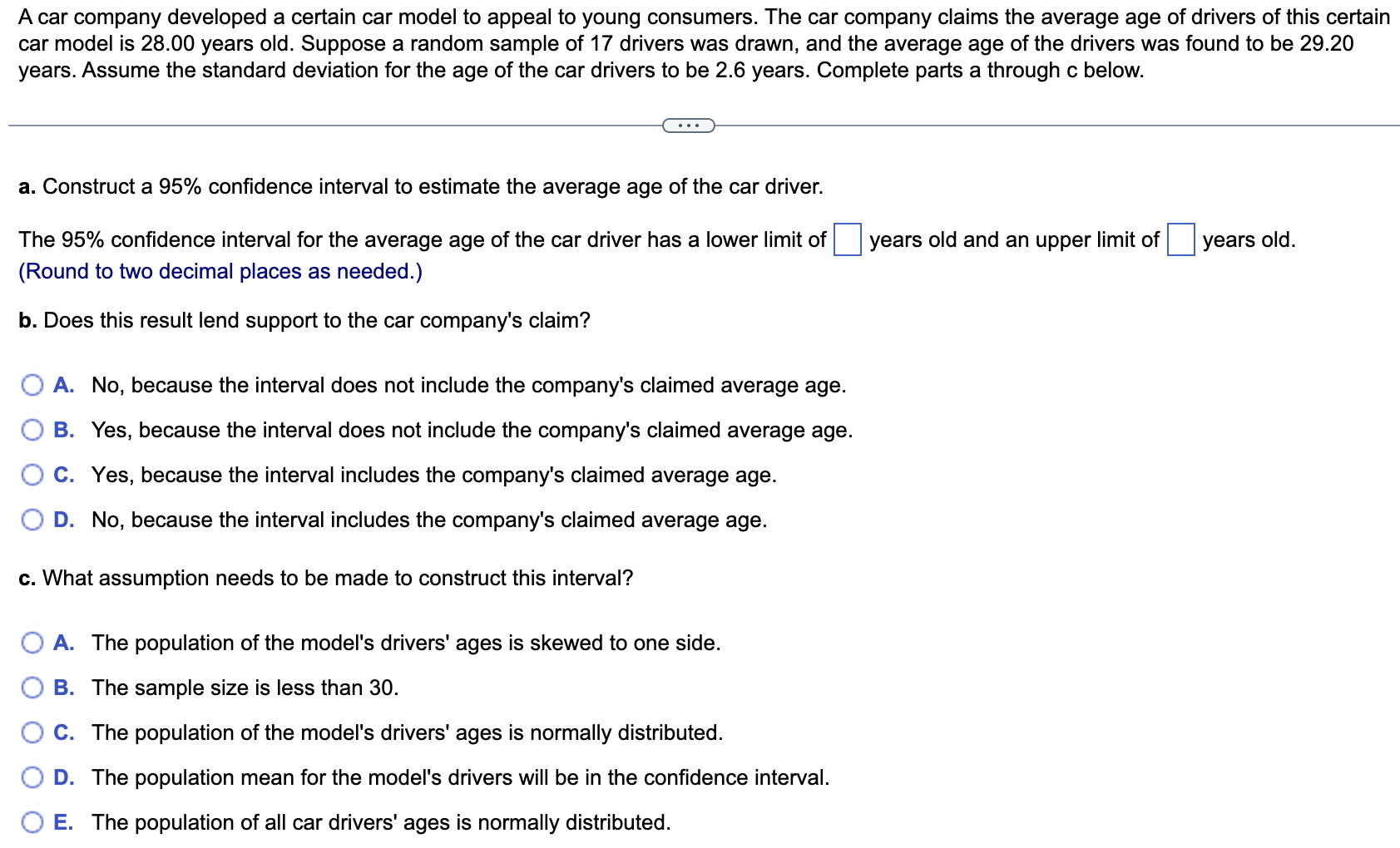 Solved A car company developed a certain car model to appeal | Chegg.com