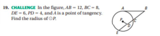 Solved CHALLENGE In the figure, AB=12,BC=8, DE=6,PD=4, and A | Chegg.com