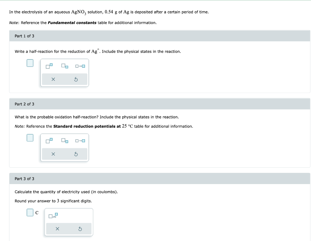 Solved In the electrolysis of an aqueous AgNO3 solution, | Chegg.com