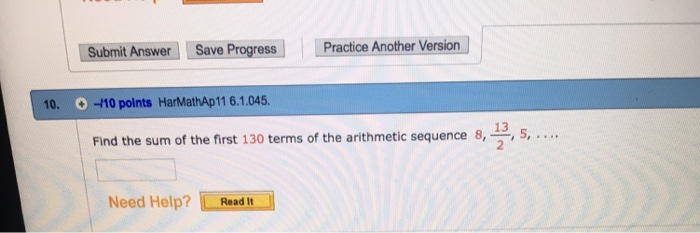 Solved Submi Answerl Save ProgressPracdice Another Version | Chegg.com