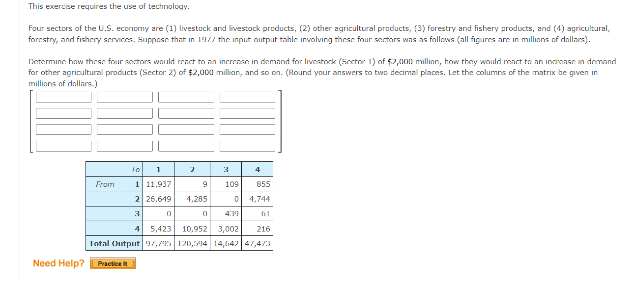 Solved Four sectors of the U.S. economy are (1) livestock | Chegg.com