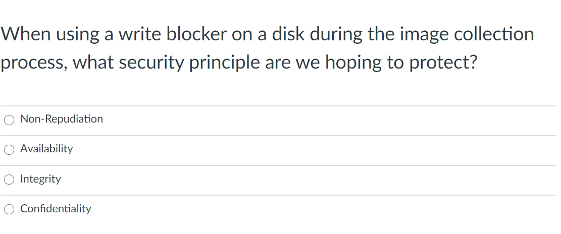 Solved When using a write blocker on a disk during the image | Chegg.com