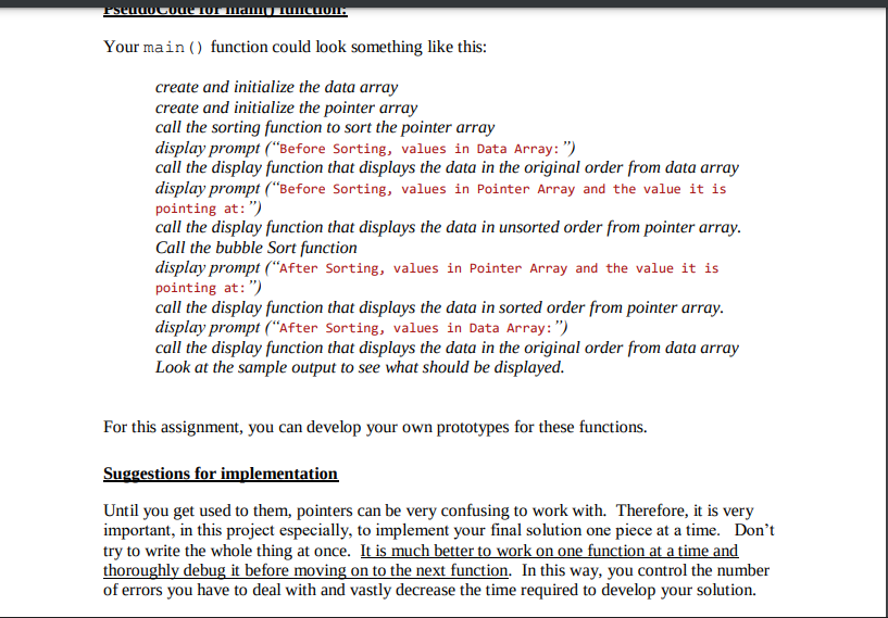 Solved Sometimes we're given an array of data that we need | Chegg.com